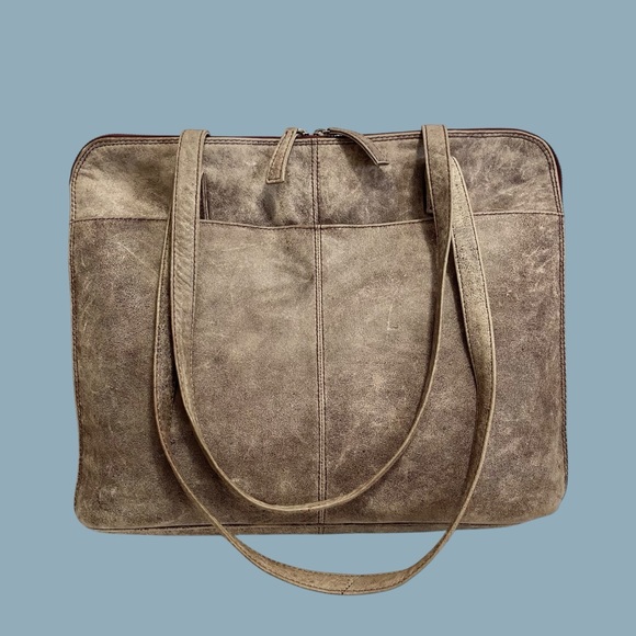 latico | Bags | Latico Leathers Large Distressed Leather Zip Round Tote ...